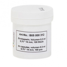 Tin capsules, V = 0.3 ml, 100 pcs./package
